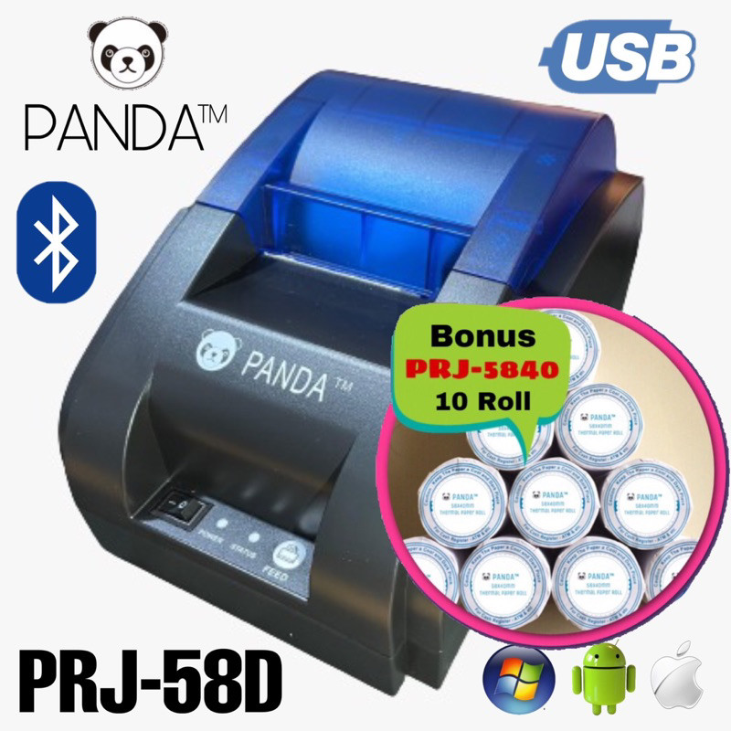Jual MINI PORTABLE/MOBILE RECIEPT POS PRINTER PANDA PRJ-58D 58MM KERTAS THERMAL KASIR/PPOB(USB ...
