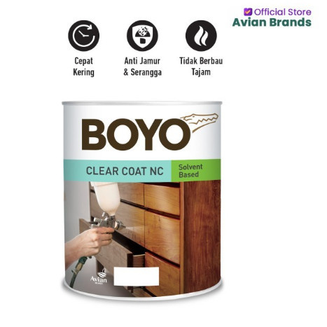 Jual CAT VERNIS PERNIS KAYU BOYO CLEAR COAT 1LITER NC GLOSS DAN DOFF ...