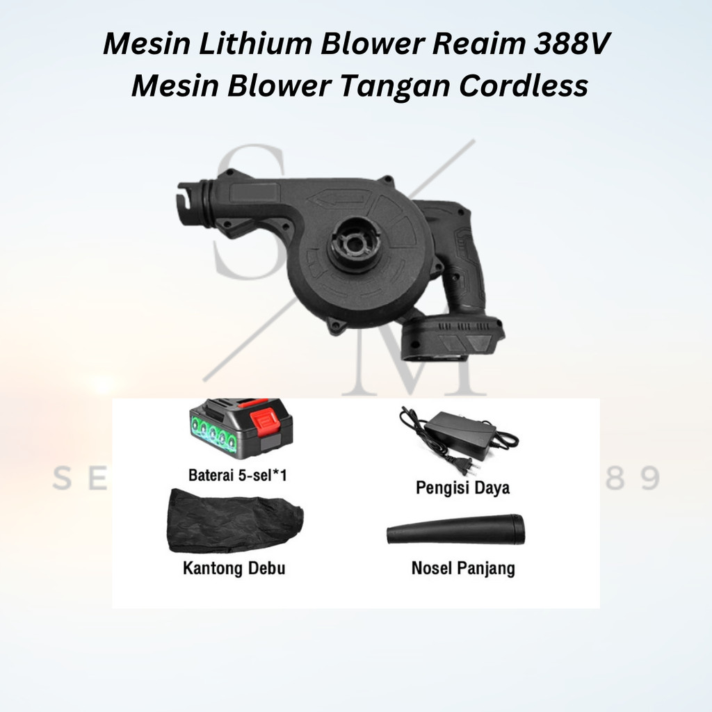 Jual Mesin Lithium Blower Reaim 388V Mesin Blower Tangan Cordless | Shopee Indonesia