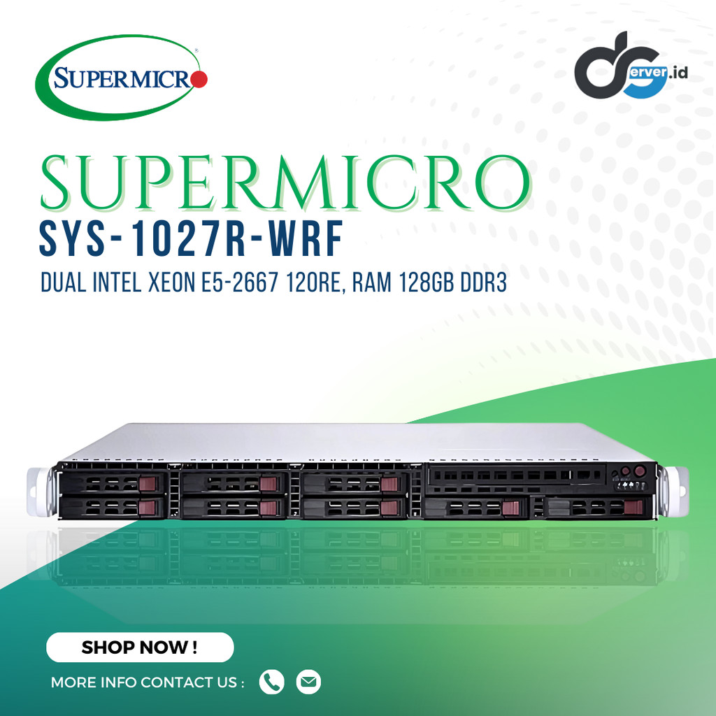Jual Server Supermicro SYS-1027R-WRF 1U Dual Intel Xeon 12Core (Sec ...
