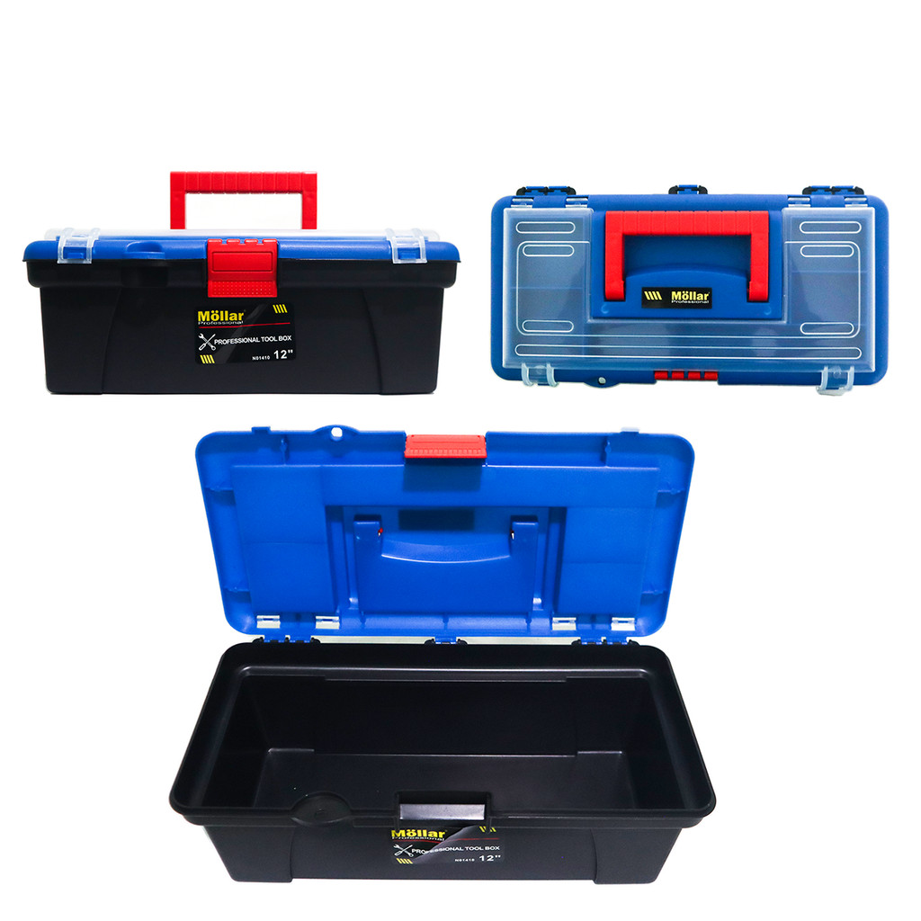 Jual MOLLAR N01410-12 Inch Toolbox Plastik Mini Kotak Alat Perkakas Tool Kit Box PVC Biru ...