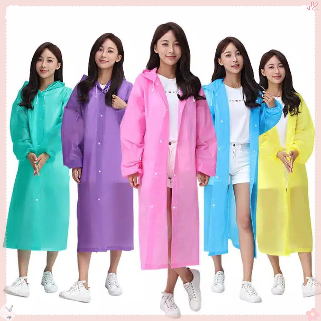 Jual Jas Hujan Terusan Kalong Mantel Kancing Eva Vinyl Motor Sepeda Jalan Cewek Cowok Eva Tebal ...