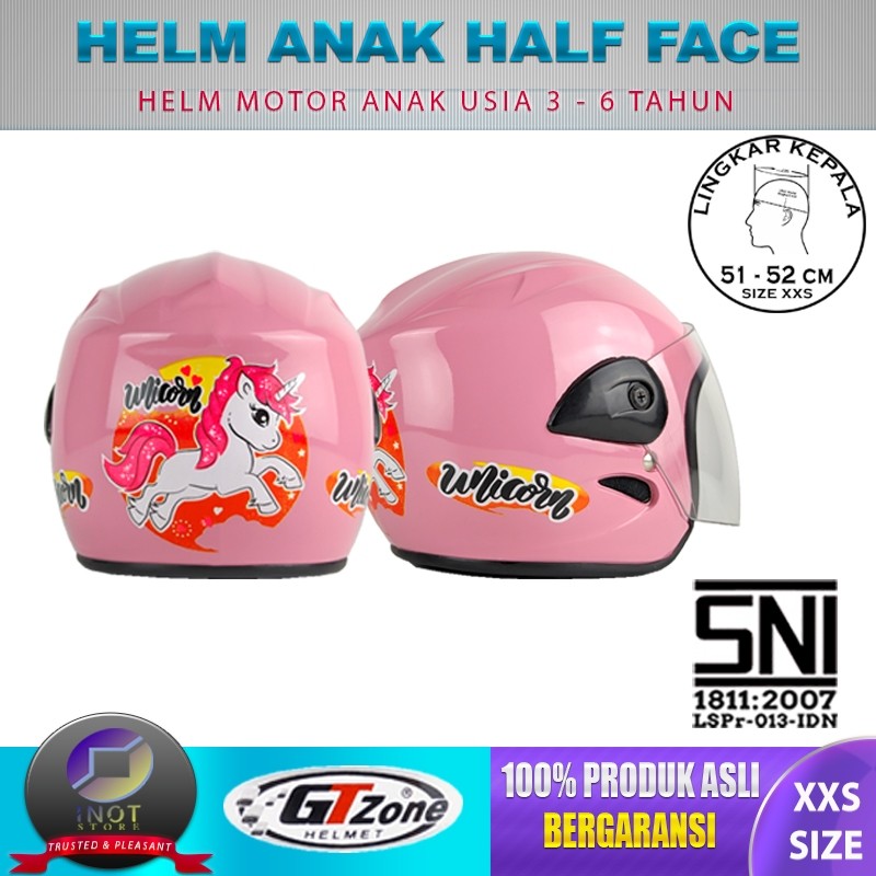 Jual GtZone Helm Kids Anak Kecil CewekUmur 3 4 5 6 Tahun Motif Unicorn ...