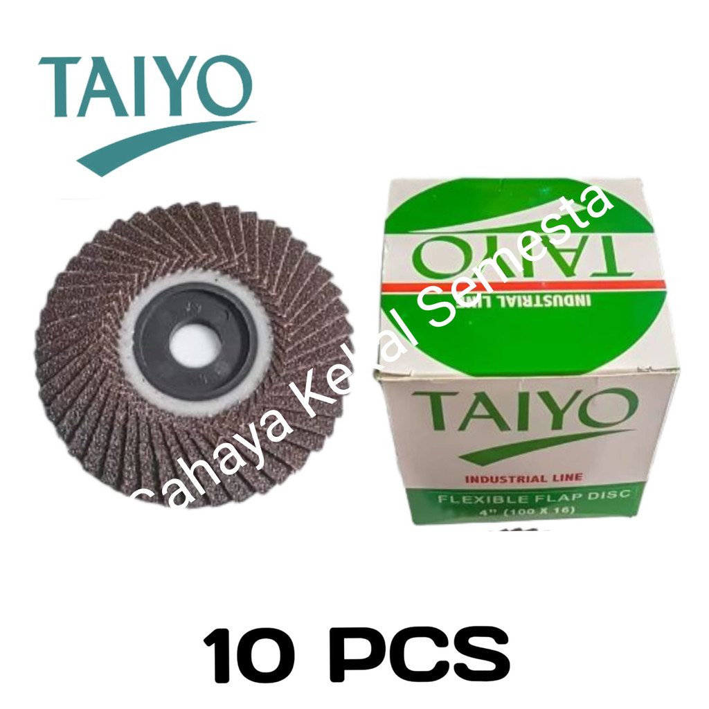 Jual TAIYO Flap Disc Green Hijau 4 Inch - Gerinda Amplas Susun (1 Kotak ...