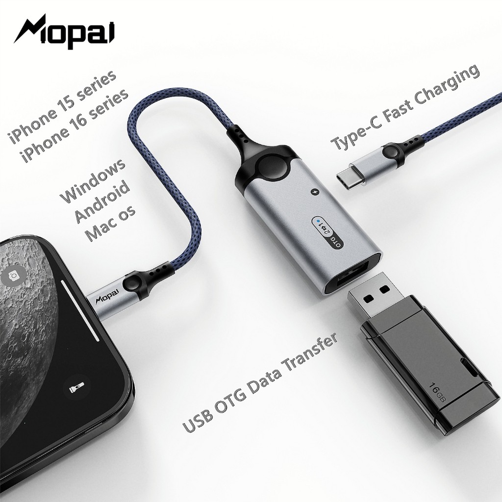 Jual Mopai KT510 OTG Type C iOS Android to USB3.0 With Charging Hardisk Flashdisk Soundcard 2in1 ...