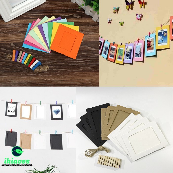 Jual FRAME FOTO GANTUNG BINGKAI FOTO MINIMALIS WOODEN CLIP KOREAN STYLE ...