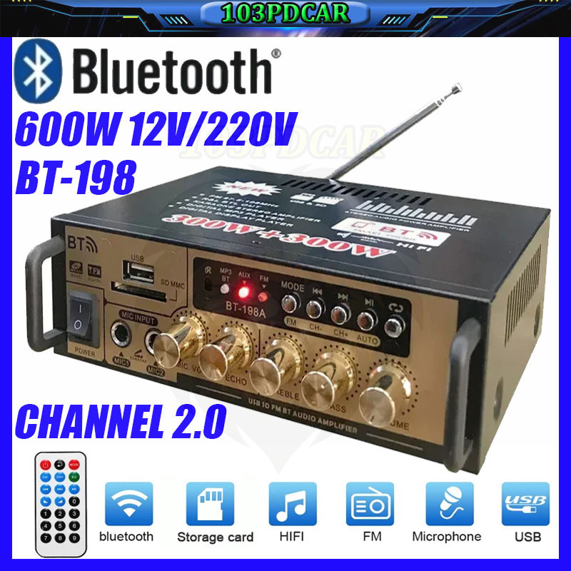 Jual Amplifier BT-198A Hifi Bluetooth EQ Audio Amplifier Karaoke Home ...