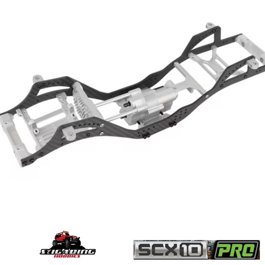 Jual SCX10 Pro Crawler Carbon Fiber Chassis Car Empty Frame Kit with Steel Gears Gearbox ...