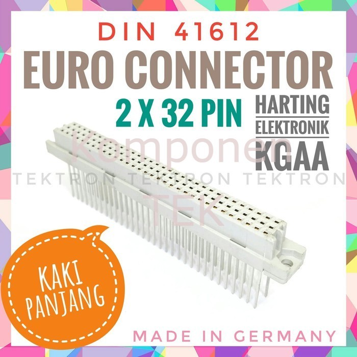 Jual Harting EURO CONNECTOR 2x32 Female type Wire Wrap made in germany ...