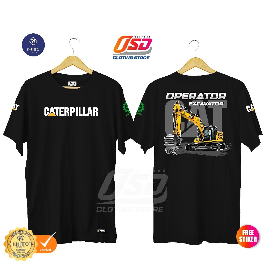 Jual KAOS OPERATOR EXAVATOR CATERPILLAR TERBARU KATUN COMBED TEBAL ADEM ...