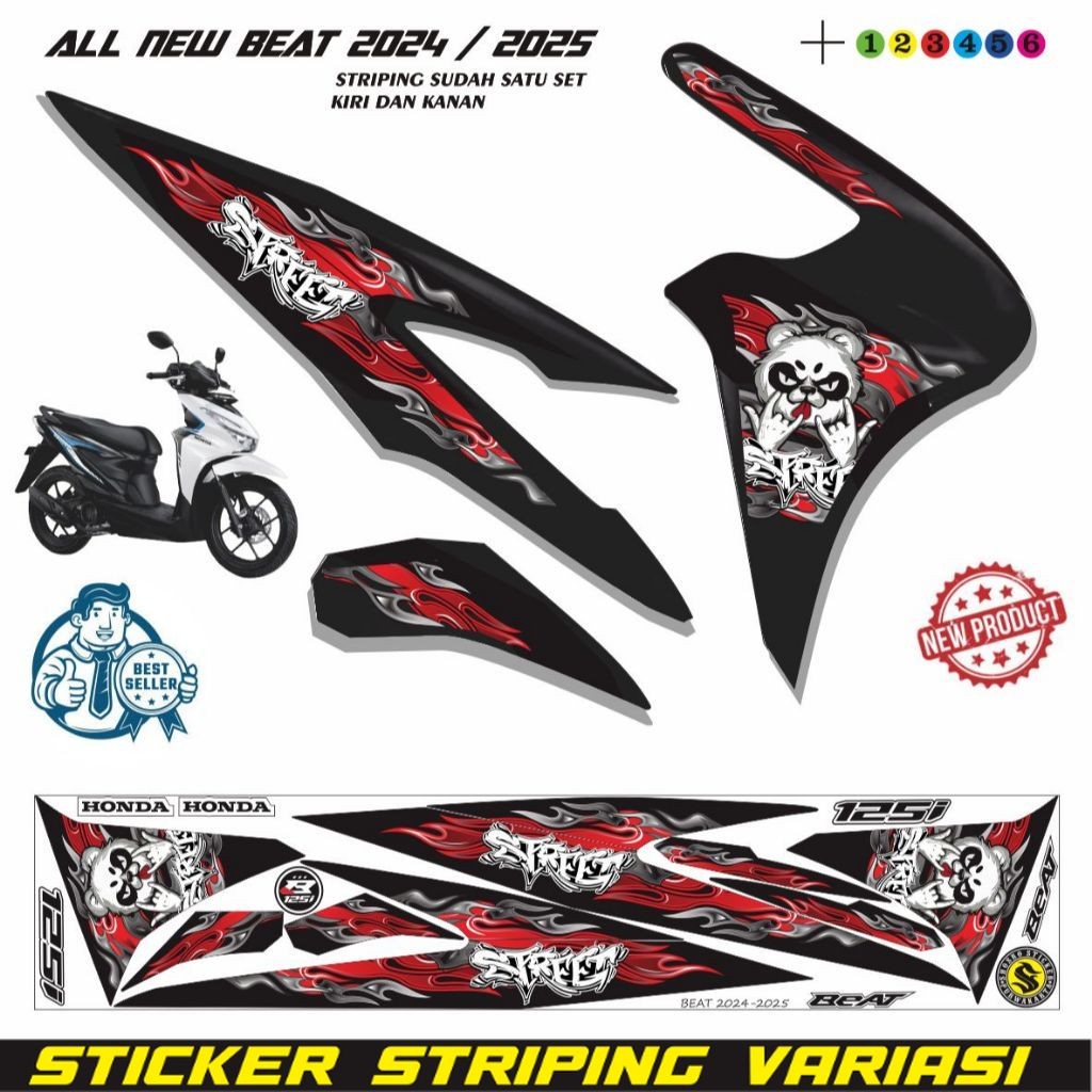 Jual MOTIF SIMPLE STRIPING BEAT ALL NEW DELUXE 2024/2025 VARIASI ...
