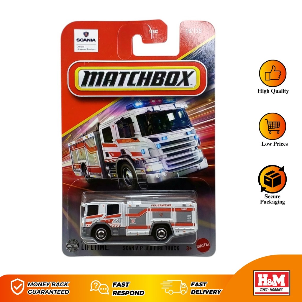 Jual Matchbox Scania P 360 Fire Truck Putih - 93BC | Shopee Indonesia