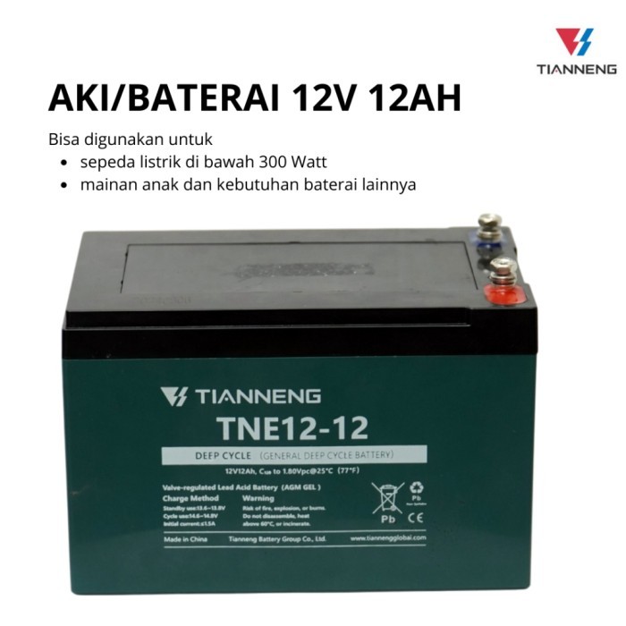 Jual Baterai Aki 12V 12AH 12 Volt Untuk Sepeda Listrik / Mainan Mobil ...