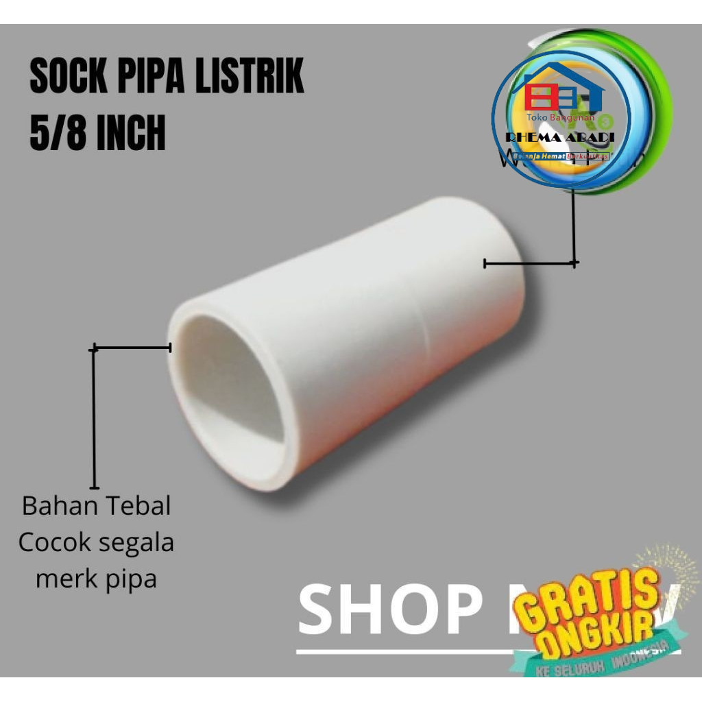 Jual RHEMA Sambungan Pipa Listrik Shock Pipa 5/8 Sok 5/8 Pipa Listrik 5 ...
