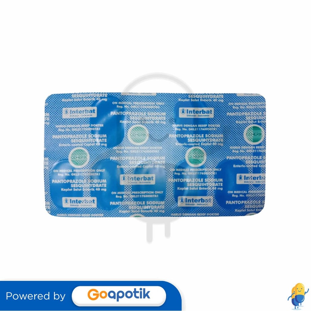 Jual Pantoprazole Sodium Sesquihydrate Interbat 40 Mg Blister 7 Kaplet ...