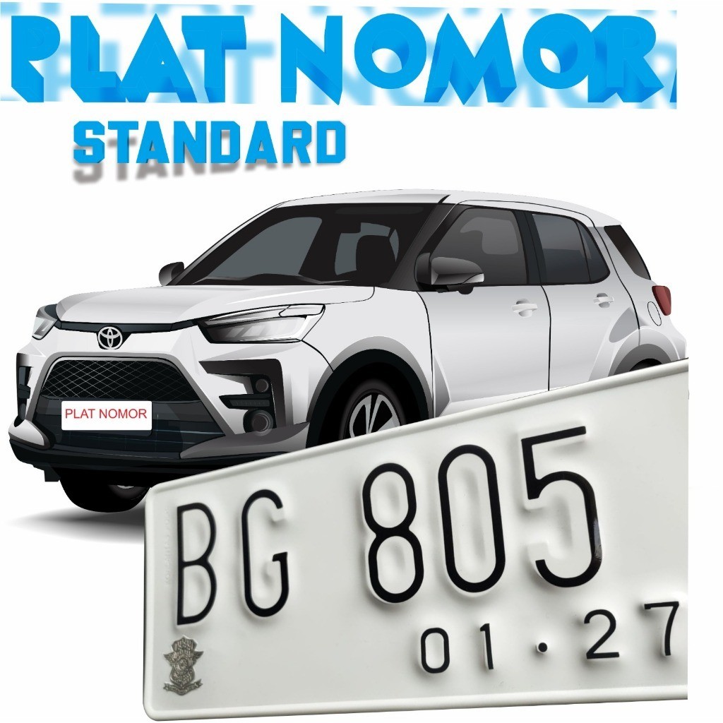 Jual Plat nomor mobil putih font baru/bisa custom angka plat mobil ...