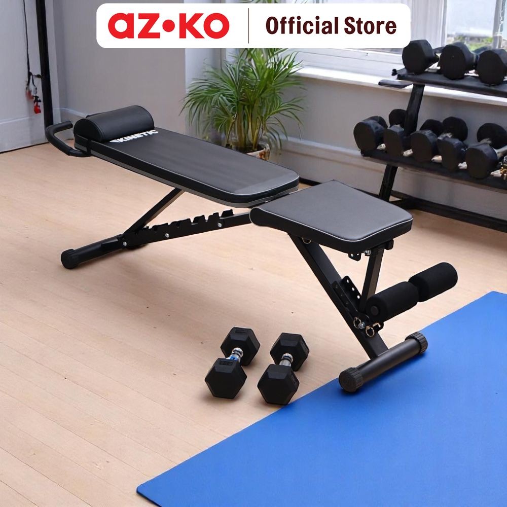 Jual AZKO Kinetic Dumbbell Bench Multifungsi - Hitam Kursi Barbel Alat ...