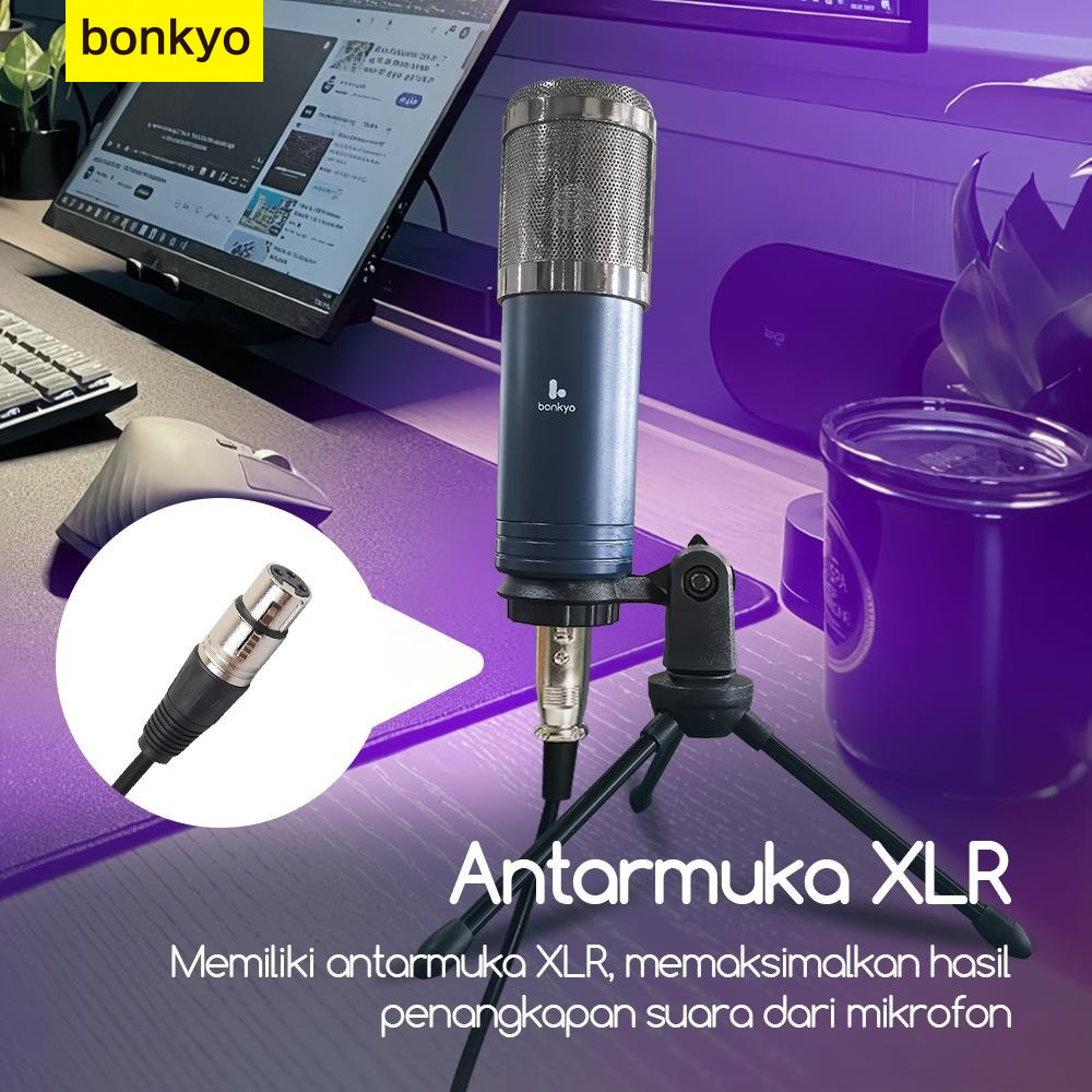 Jual Bonkyo M33 mikropon M33S Microphone + Stand Mic Meja Podium ...