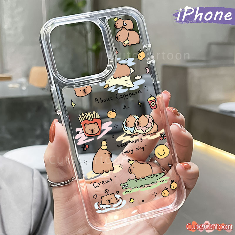 Jual Cute Capybara PC Case iPhone 13 15 16 11 12 14 Pro Max XR X Xs ...