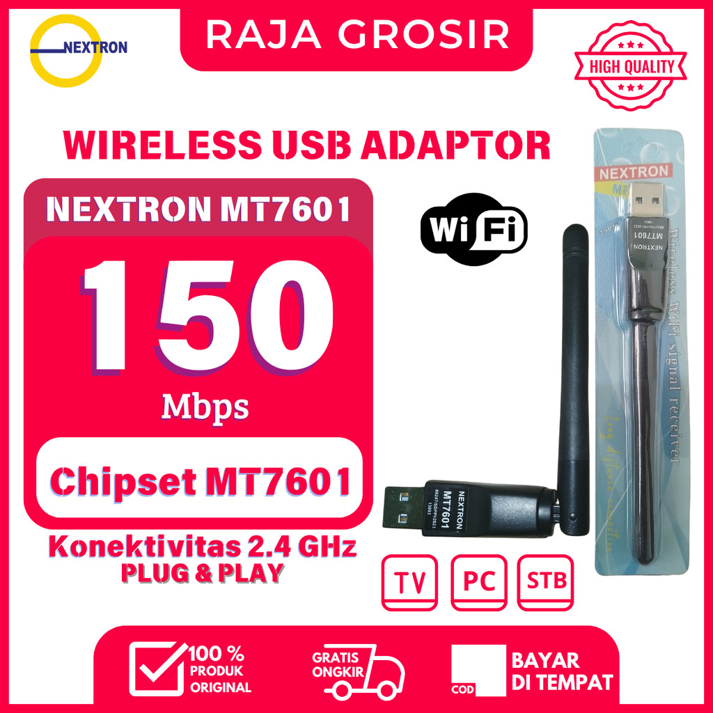 Jual USB WiFi Adaptor MT-7601: 150Mbps Wireless Dongle for PC, Laptop ...