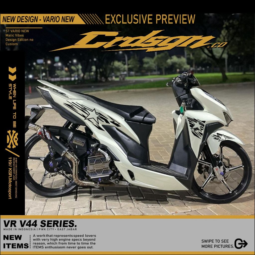 Jual Cutting Sticker Striping Variasi Vario 125-150 New Gen 1 2018-2022 Bintang Disel Simple ...