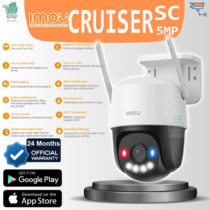 Jual MICTON IMOU CRUISER SC 5MP Resolution 3K CCTV Camera Smart Kamera ...