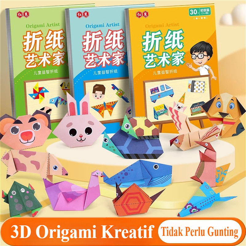 Jual 3D Buku Origami/Tangan Mainan Edukasi DIY Anak/Origami Kartun ...