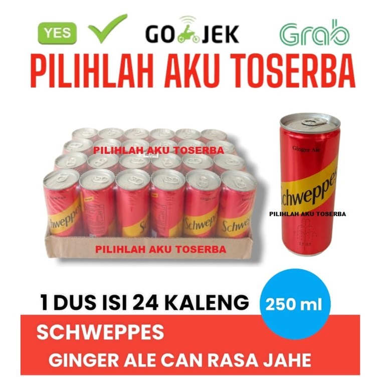 Jual Schweppes Tonic Water GINGER ALE DRINK Kaleng CAN 250 ml - ( HARGA ...