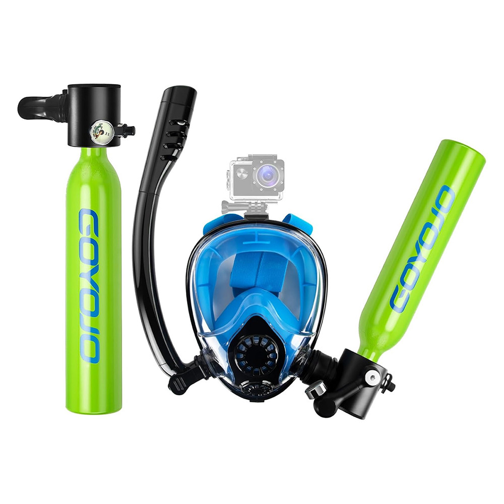 Jual Scuba Diving Tank with Snorkel Mask 0.5L Diving Oxygen Cylinder-2pcs Diving Mask Underwater ...