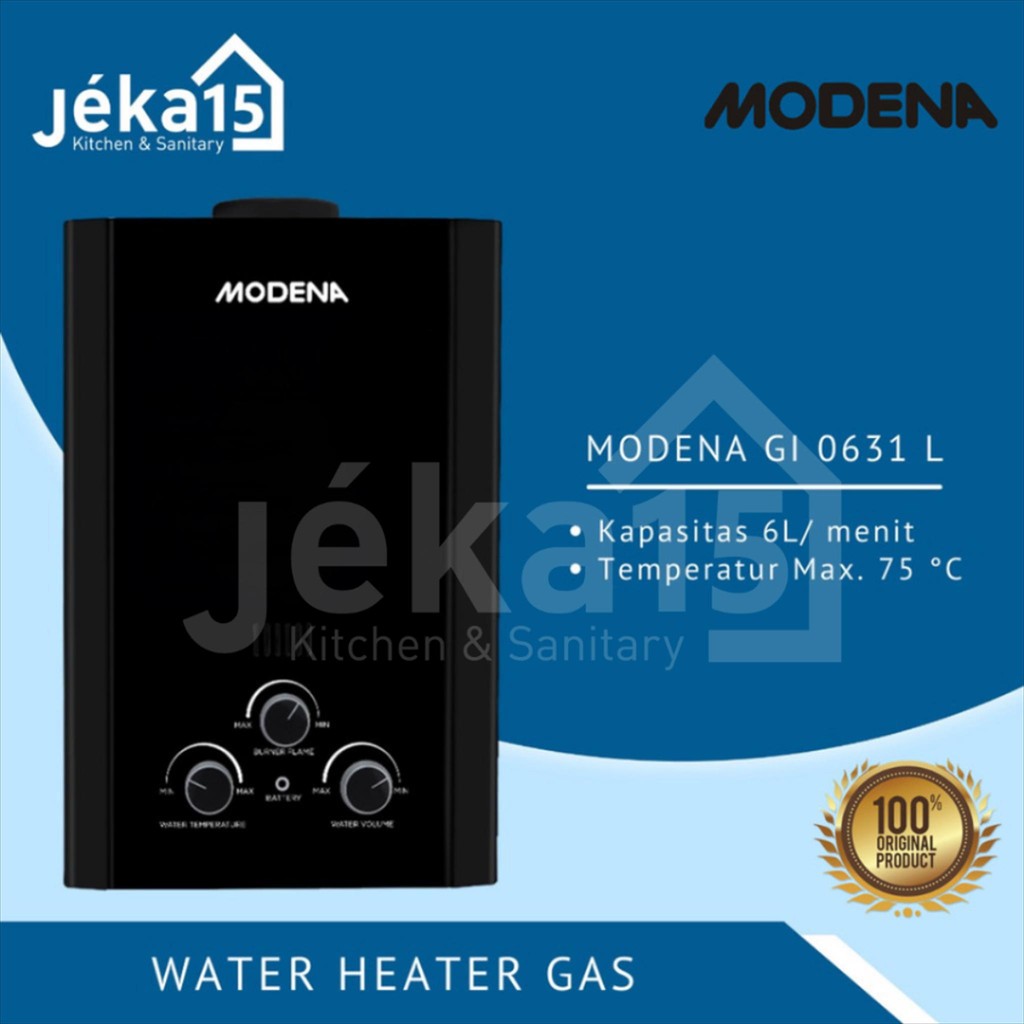 Jual MODENA GI 0631 L WATER HEATER GAS PEMANAS AIR | Shopee Indonesia