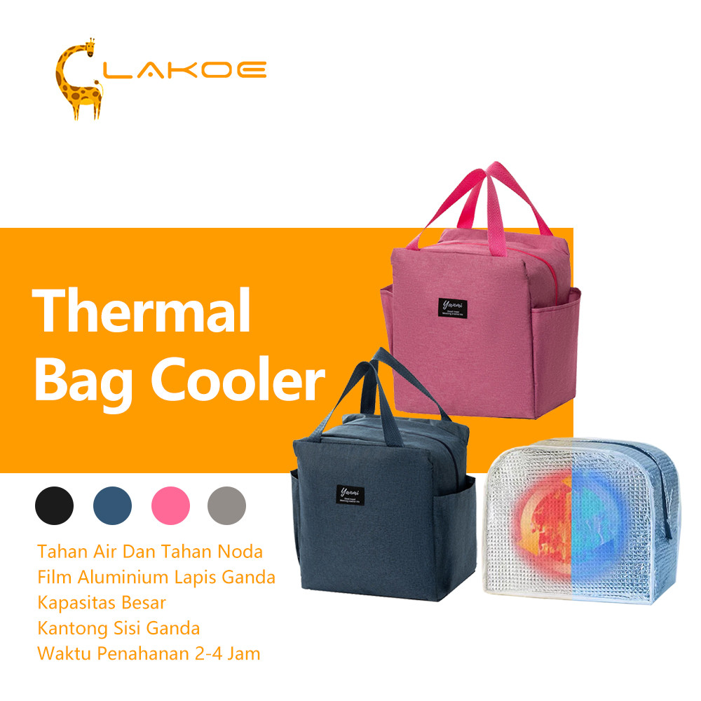 Jual LAKOEOFFICIALMALL Tas Bekal Makanan Besar Thermal Bag Cooler Kain ...
