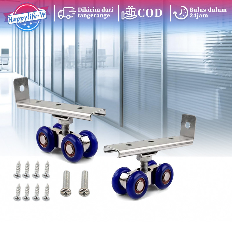 Jual Roda Pintu Geser Sliding Gantung 1 Set Roda Rel Pintu Atas Bawah Roda Pintu Sliding Geser ...