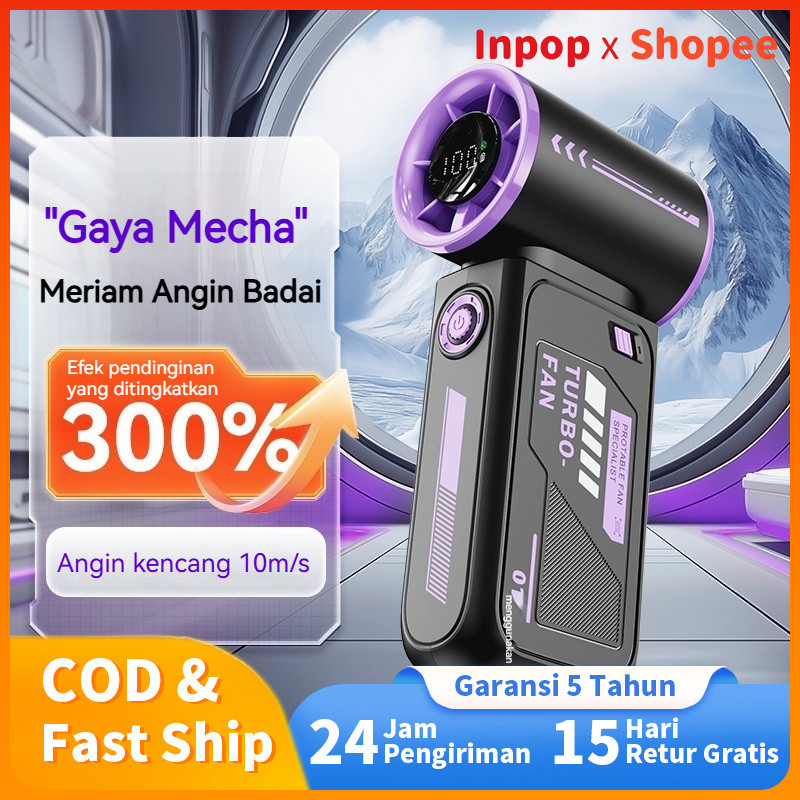 Jual 【Inpop】Kipas Kecepatan Tinggi Portabel 4000mAh Semikonduktor Turbo ...