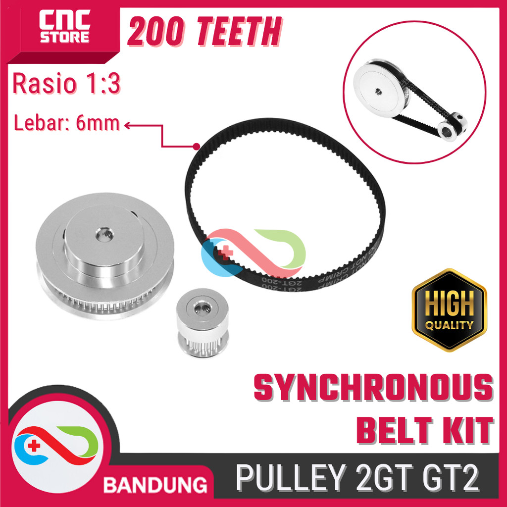 Jual Pulley 2GT GT2 Synchronous Belt Kit – 20 Teeth, 60 Teeth, 200 ...
