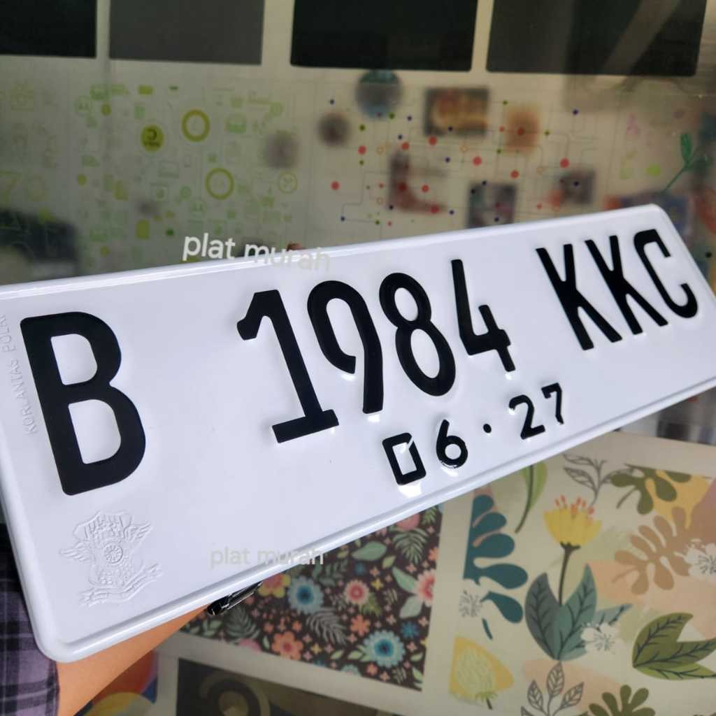 Jual BUAT PLAT ANGKA PLAT MOBIL PUTIH FONT STANDAR | Shopee Indonesia