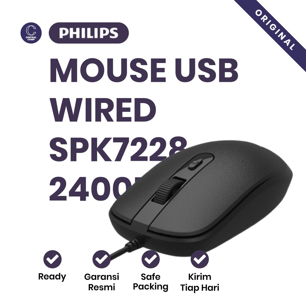 Jual Philips Mouse Kabel USB Wired SPK7228 2000 Series | Shopee Indonesia