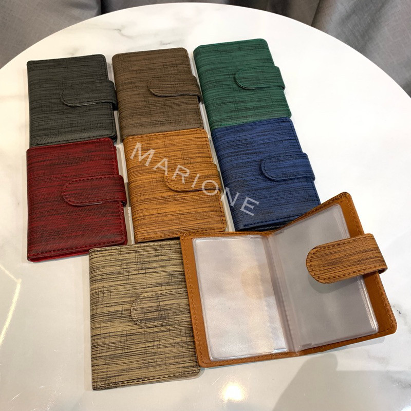 Jual Dompet Kartu Uang & Atm Kayu Aura Pria wanita card kancing lipat ...