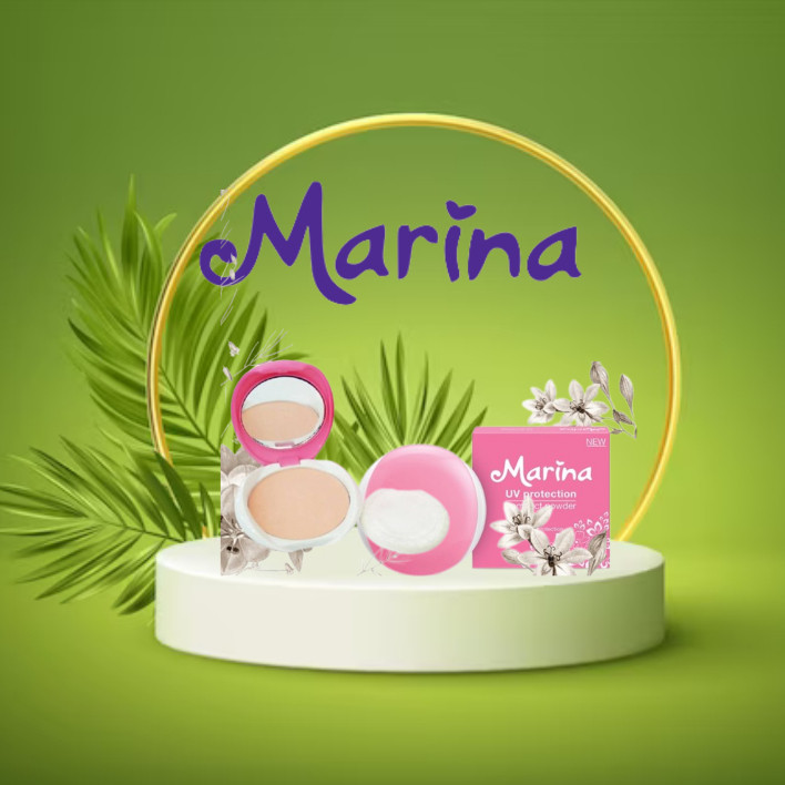 Jual Marina Compact Powder Brighten Up With UV A & UV B Protection ...
