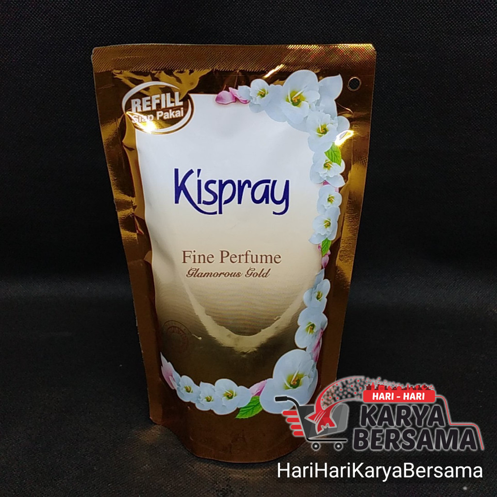 Jual PEWANGI PAKAIAN KISPRAY FINE PERFUME GLAMOROUS GOLD POUCH 280ML | Shopee Indonesia