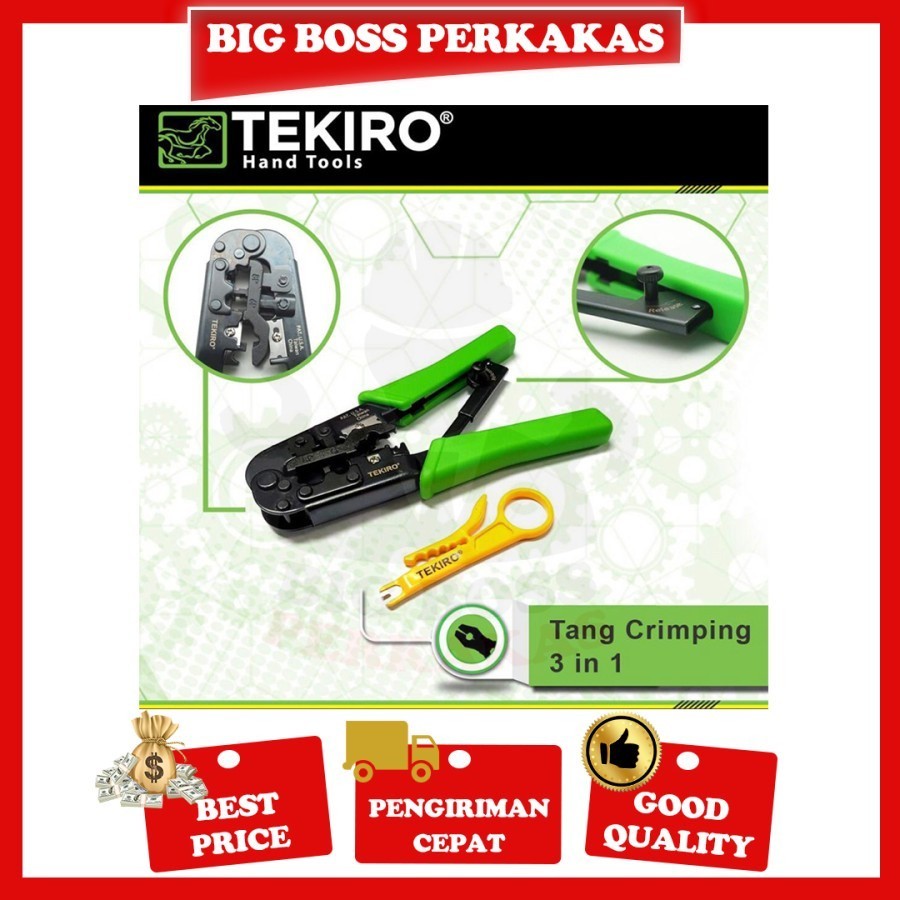 Jual TEKIRO TANG CRIMPING / TANG KRIMPING RJ45 & RJ 11 3 IN 1 | Shopee ...