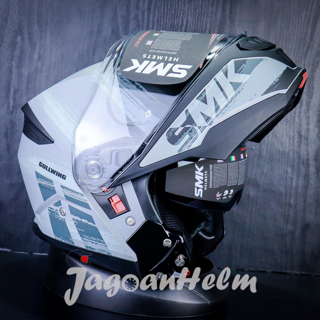 Jual HELM SMK GULLWING TOURLEADER MA626 | MATT BLACK GREY | MODULAR ...
