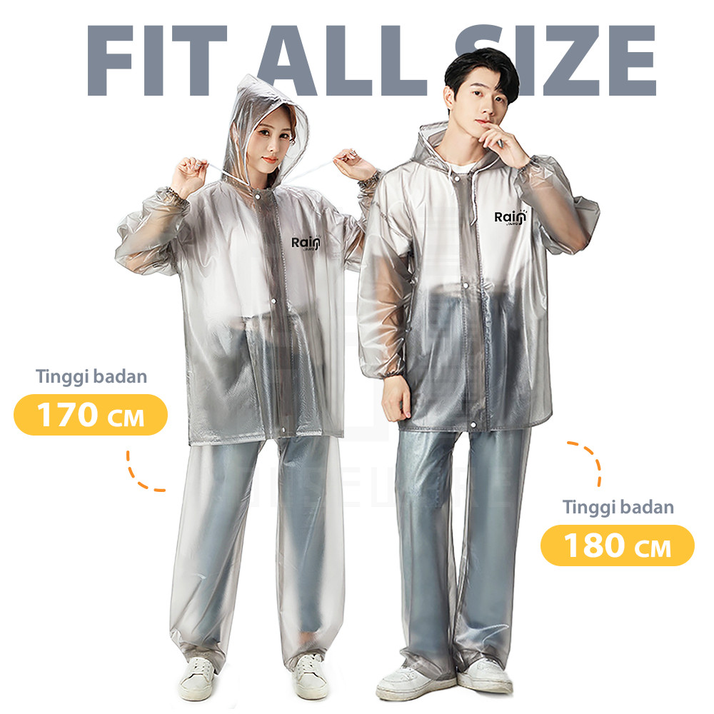 Jual Jas Hujan Dewasa PVC Tebal Setelan Pria Wanita Elastis Anti Rembes GOOD Quality | Shopee ...