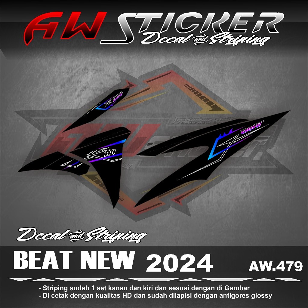 Jual Stiker Striping Beat New Semi Full - Sticker Beat New Tahun 2024 ...