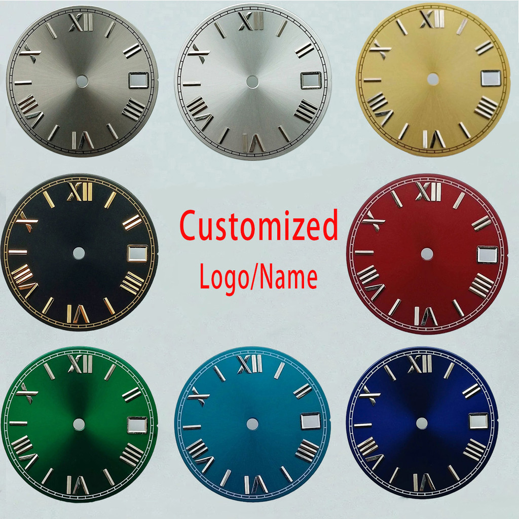 Jual Customized logo 28.5mm DIY Roman dial single calendar dial cover ...