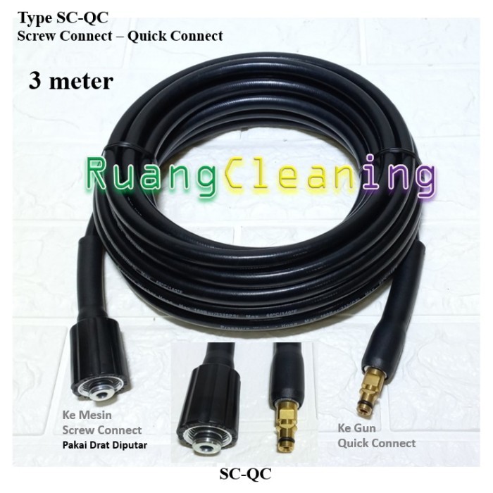 Jual Selang Karcher K1 K2 K3 K4 K5 3m 5m 10m 15m 20m 25m High Pressure Hose - Tipe SC-QC 3m ...