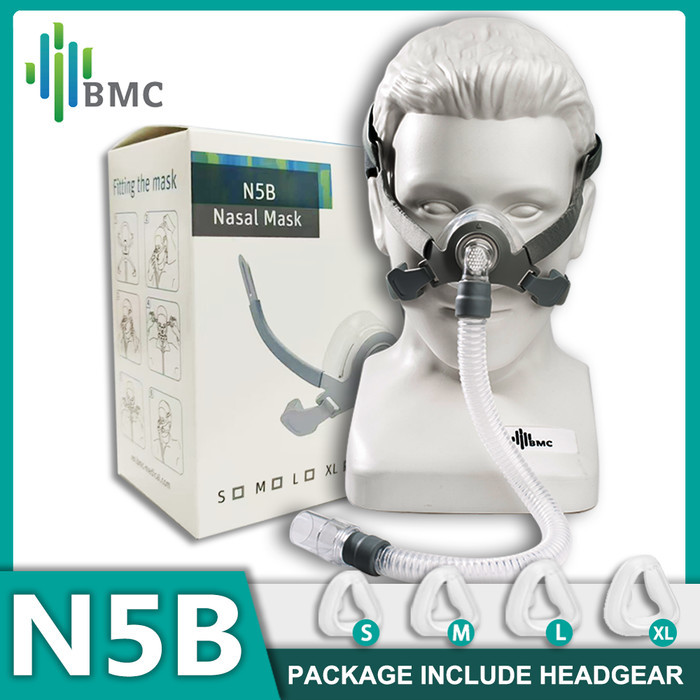 Jual BMC CPAP Mask Nasal Mask With Headgear Strap N5B Suitable for Most ...