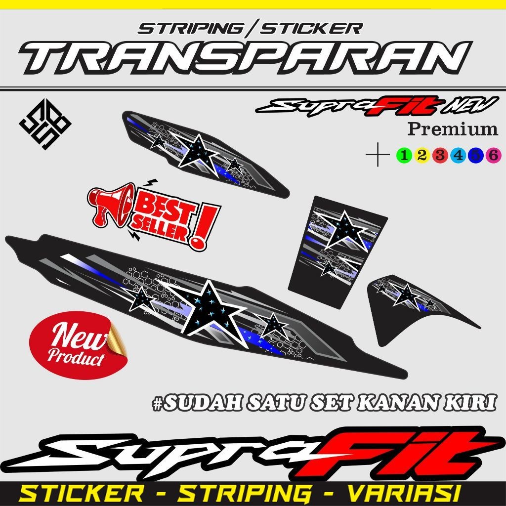 Jual STICKER STRIPING TRANSPARAN HONDA SUPRA FIT BINTANG MOTIF TERBARU ...