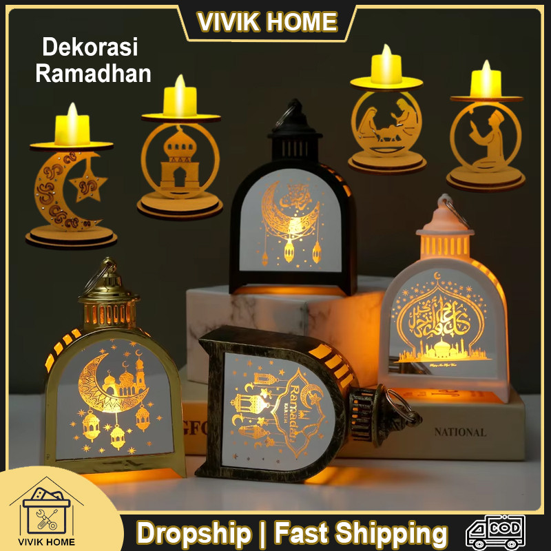 Jual Lampu Tidur Hias LED Kaca Transparan Lentera Lampu Ramadhan Muslim ...