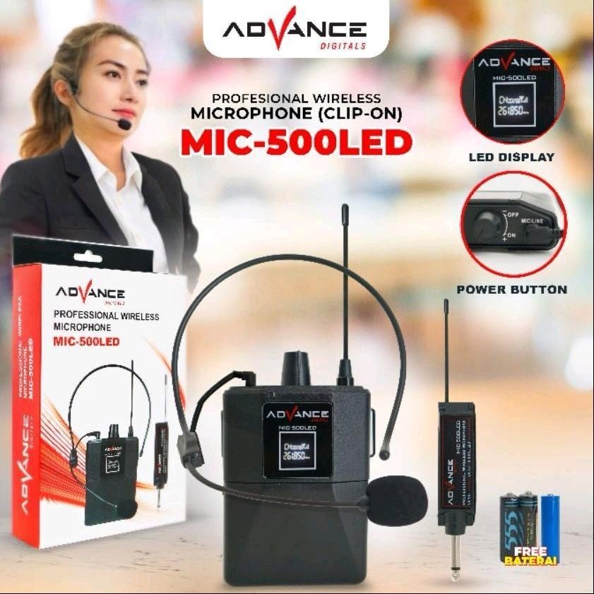Jual Advance Mic Wireless Mic 500 Led Microphone Clip On Advance ...