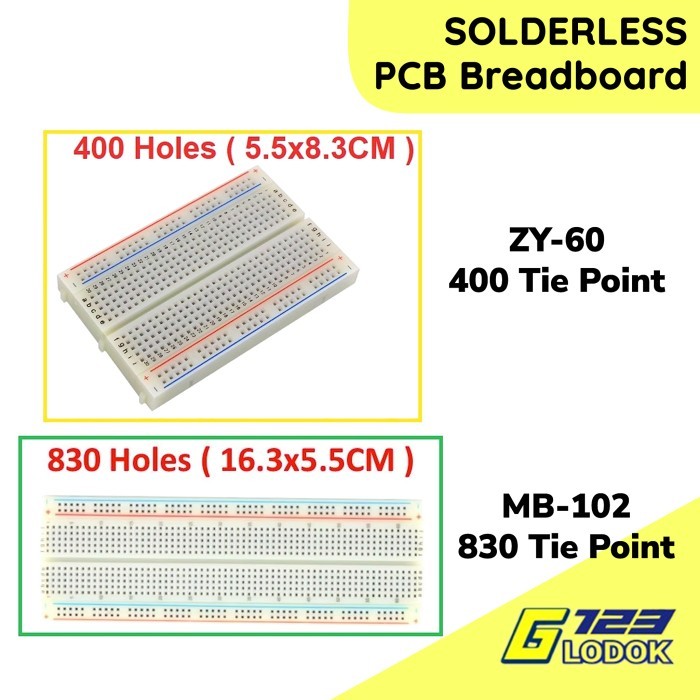 Jual Breadboard MB-102 MB102 830 Point Solderless Bread PCB Project Boardd | Shopee Indonesia